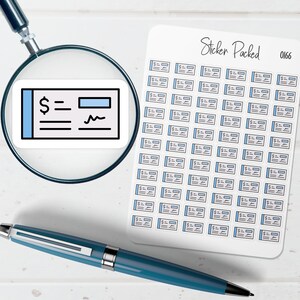 Cheque Planner Sticker Cheque Icon Sticker Cheque Sticker - Etsy