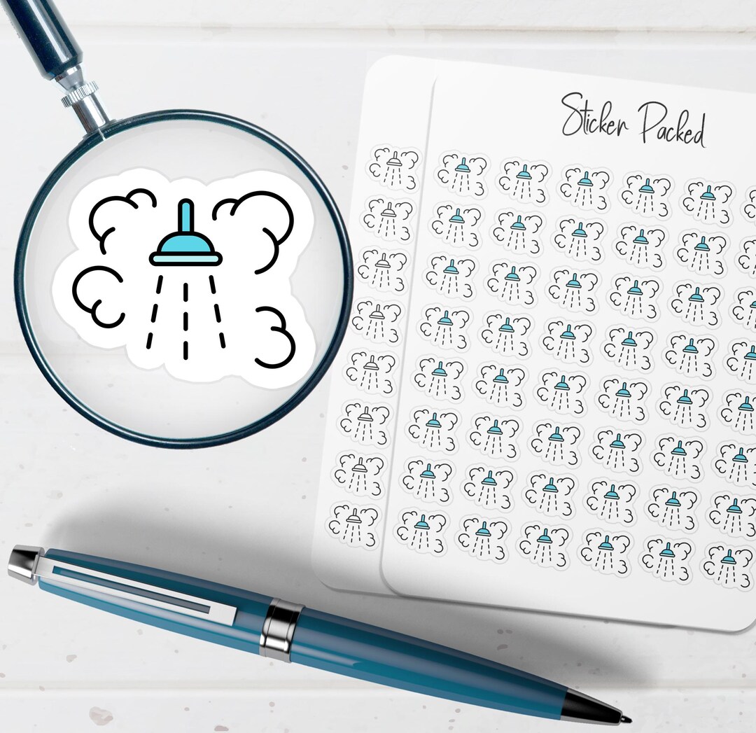 Shower Planner Sticker Shower Icon Sticker Shower Sticker - Etsy