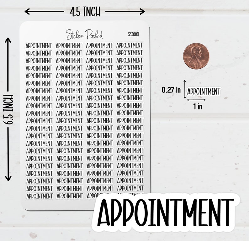 Appointment Planner Sticker Appointment Script Sticker Appointment Word ...