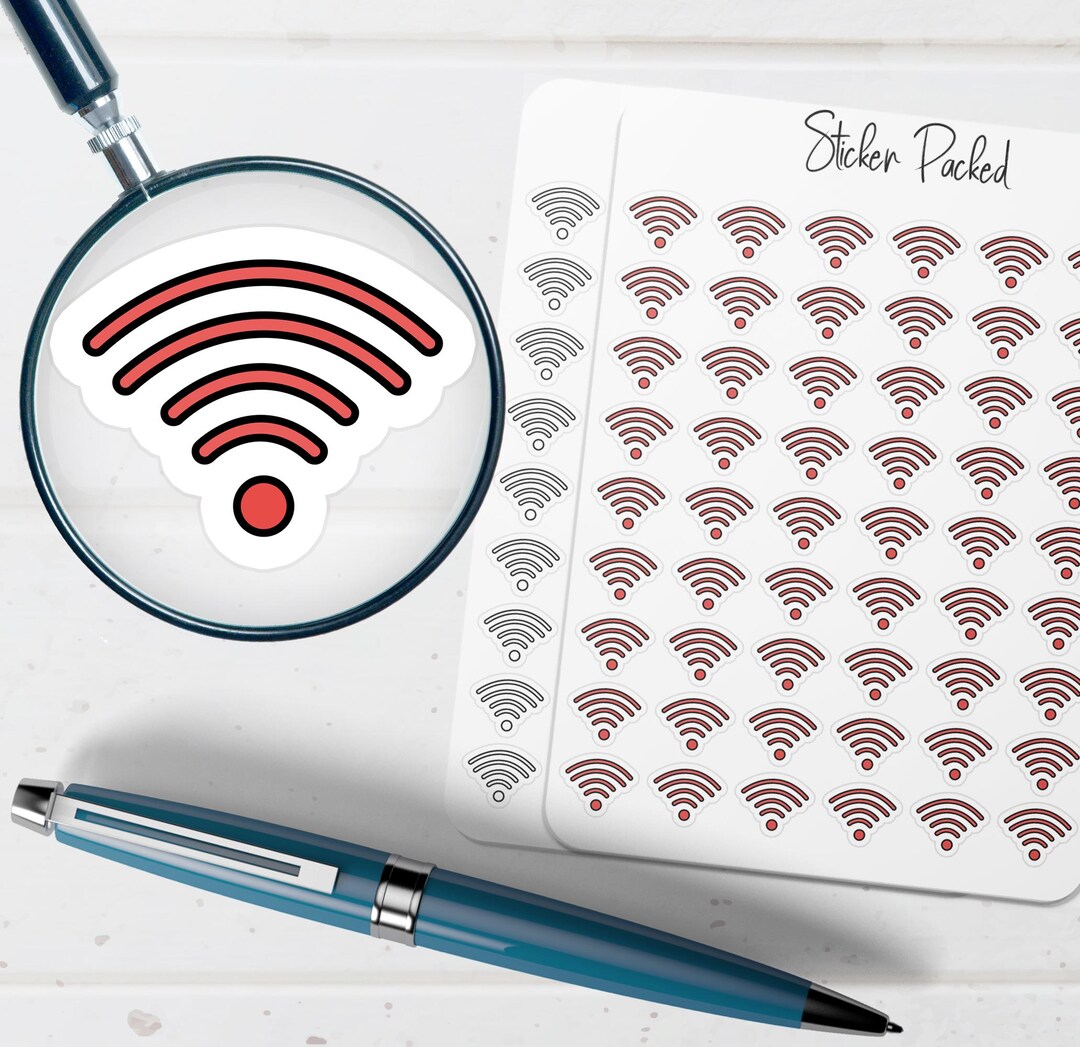 Wifi Planner Sticker Wifi Icon Sticker Wifi Sticker - Etsy