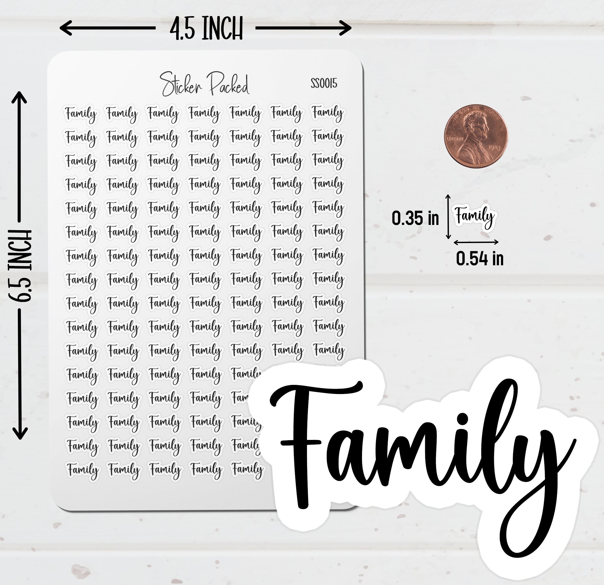 Family Planner Sticker Family Script Sticker Family Word Sticker Family ...