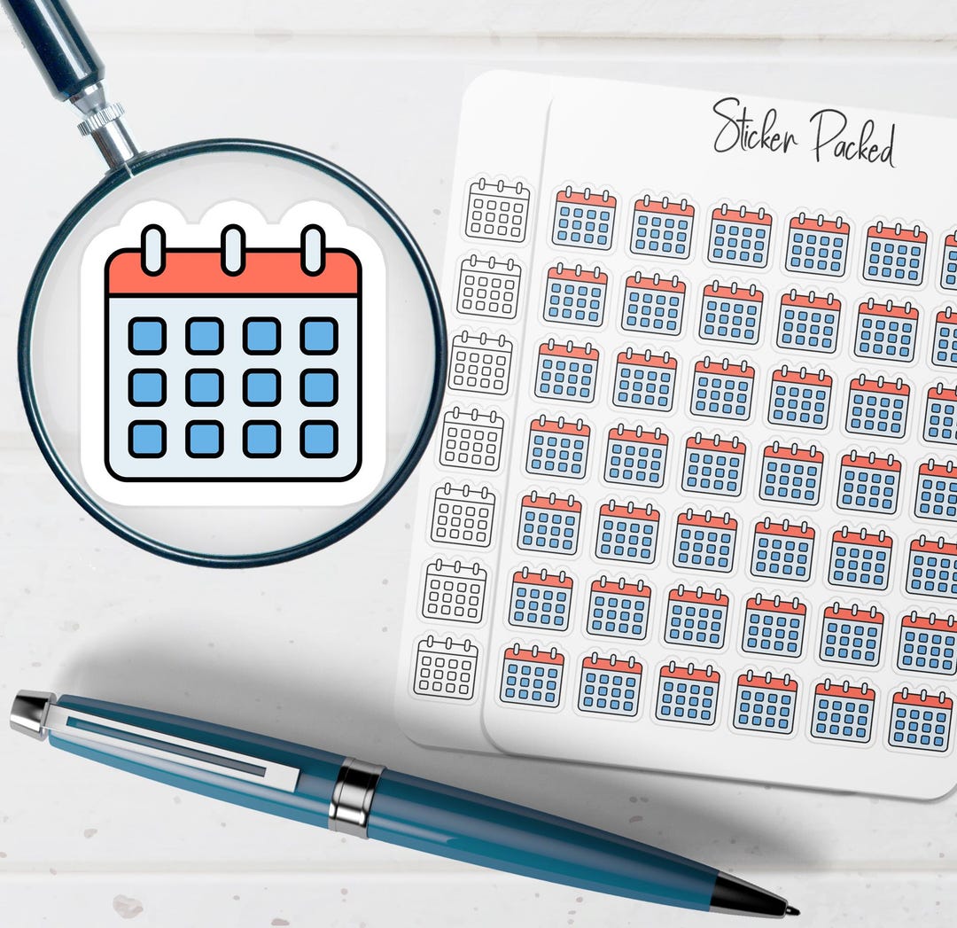 Calendar Planner Sticker Calendar Icon Sticker Calendar Sticker - Etsy