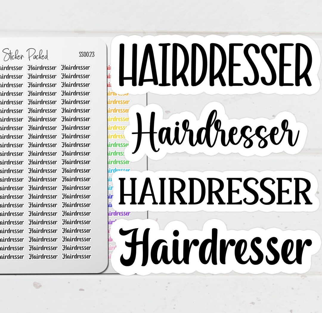 Hairdresser Planner Sticker Hairdresser Script Sticker Hairdresser Word ...
