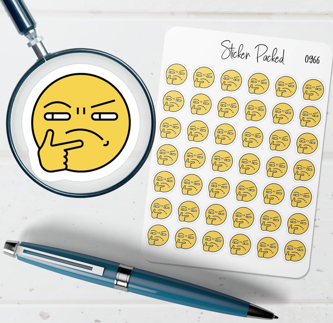 Thinking Emoji Planner Sticker Thinking Emoji Icon Sticker Thinking ...