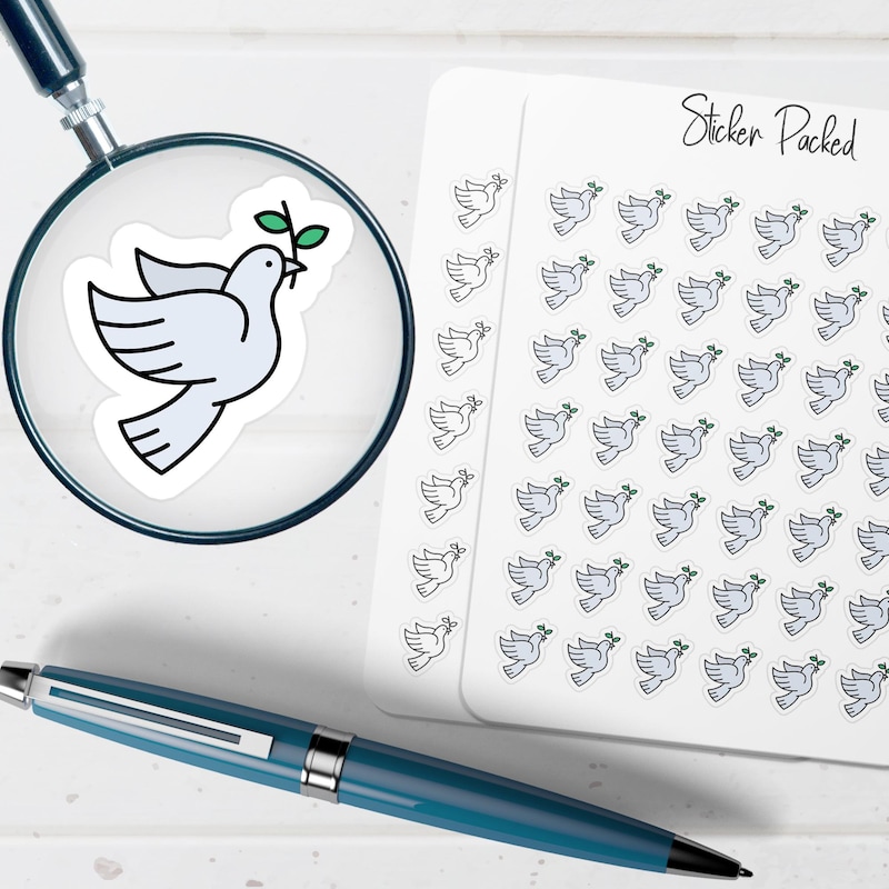 Dove Stickers Craft - Etsy