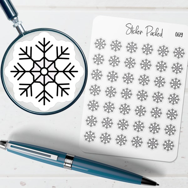 Snowflake Stickers - Etsy UK