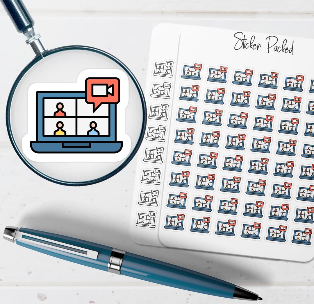 Online Meeting Planner Sticker Online Meeting Icon Sticker Online ...