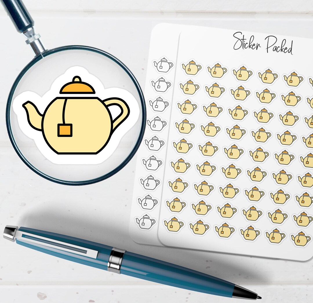Teapot Planner Sticker Teapot Icon Sticker Teapot Sticker - Etsy