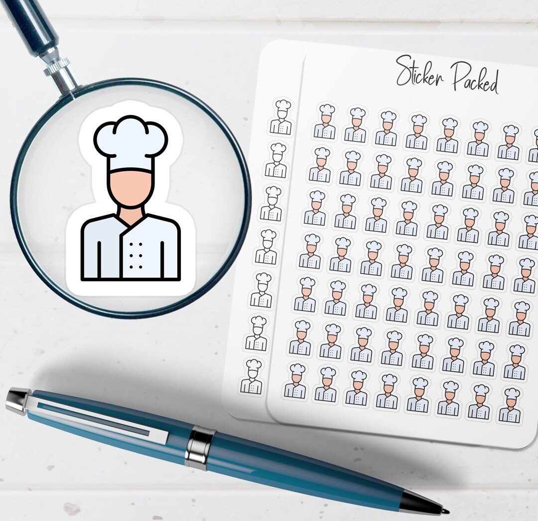 Chef Planner Sticker Chef Icon Sticker Chef Sticker - Etsy