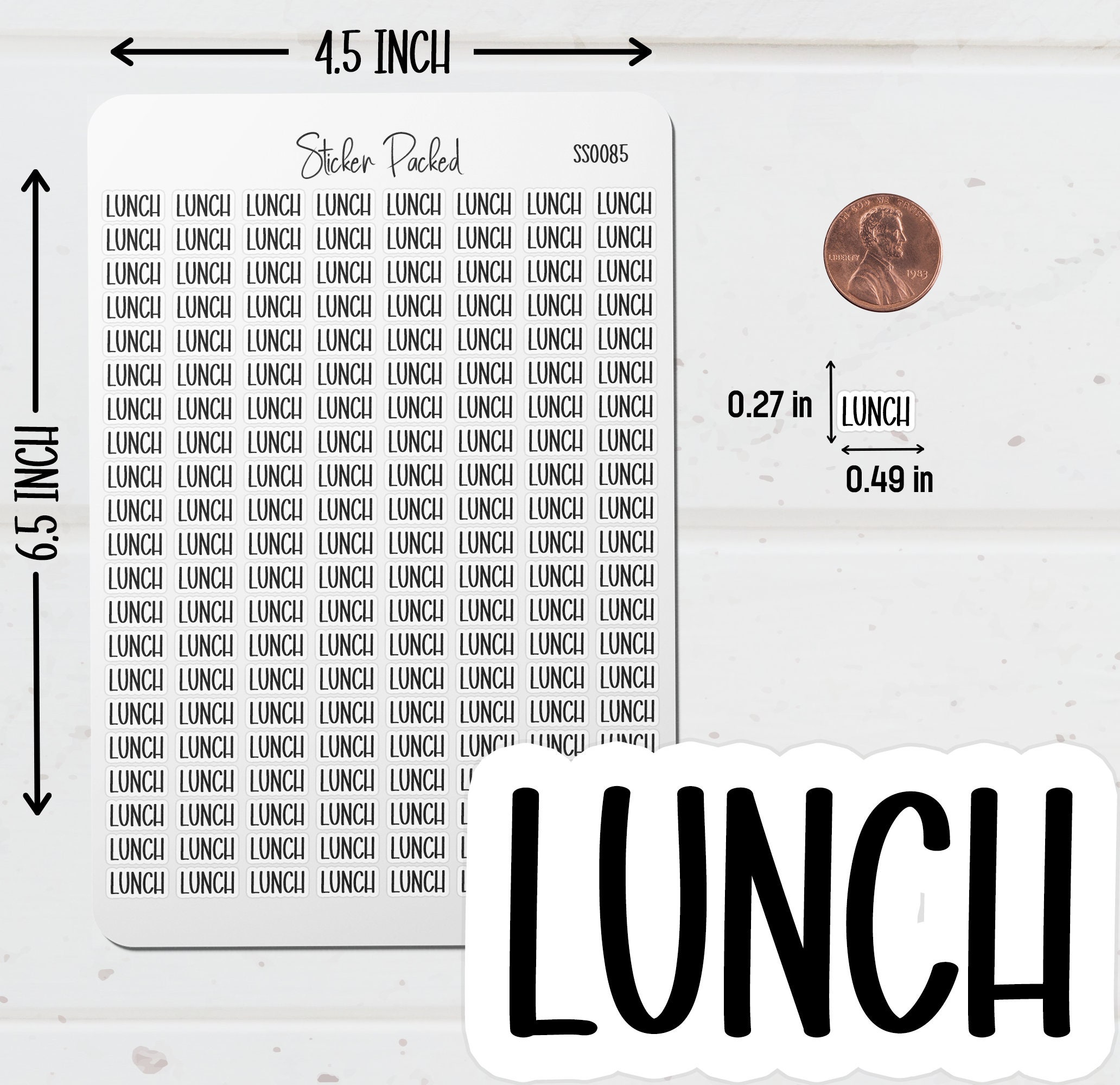 Lunch Planner Sticker Lunch Script Sticker Lunch Word Sticker Lunch ...