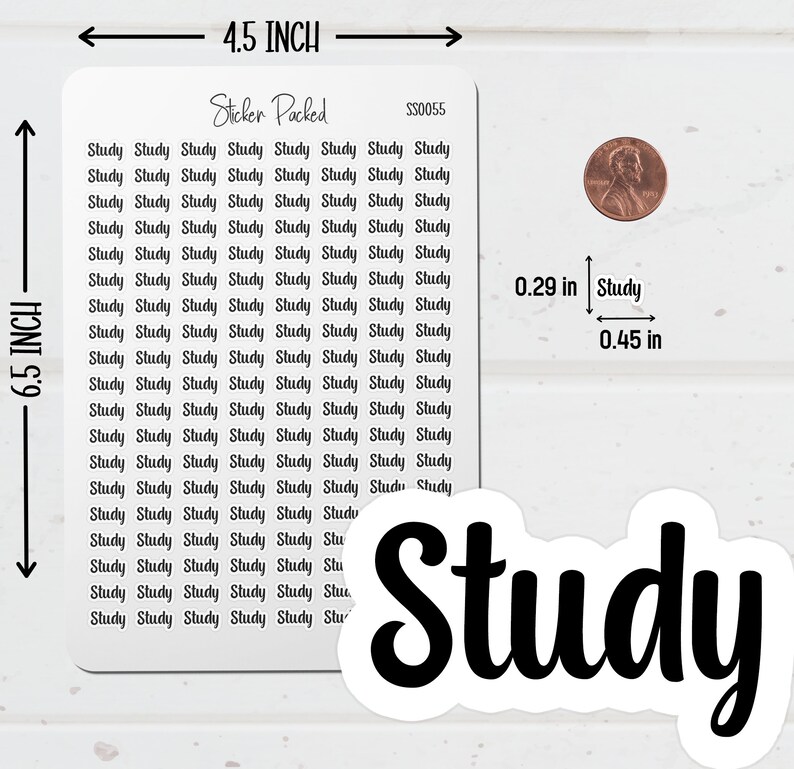 Study Planner Sticker Study Script Sticker Study Word Sticker Study ...