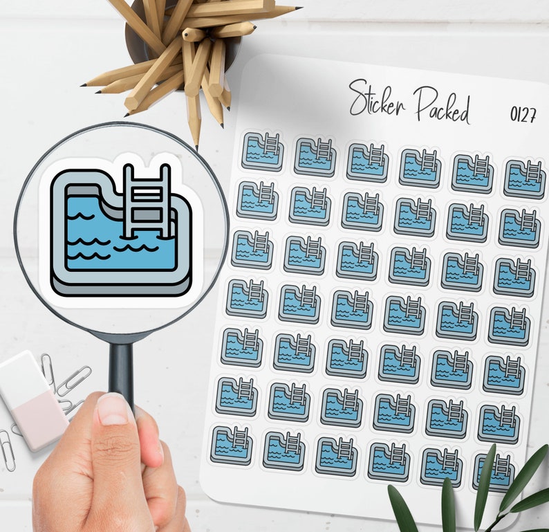 Pool Planner Sticker Pool Icon Sticker Pool Sticker - Etsy