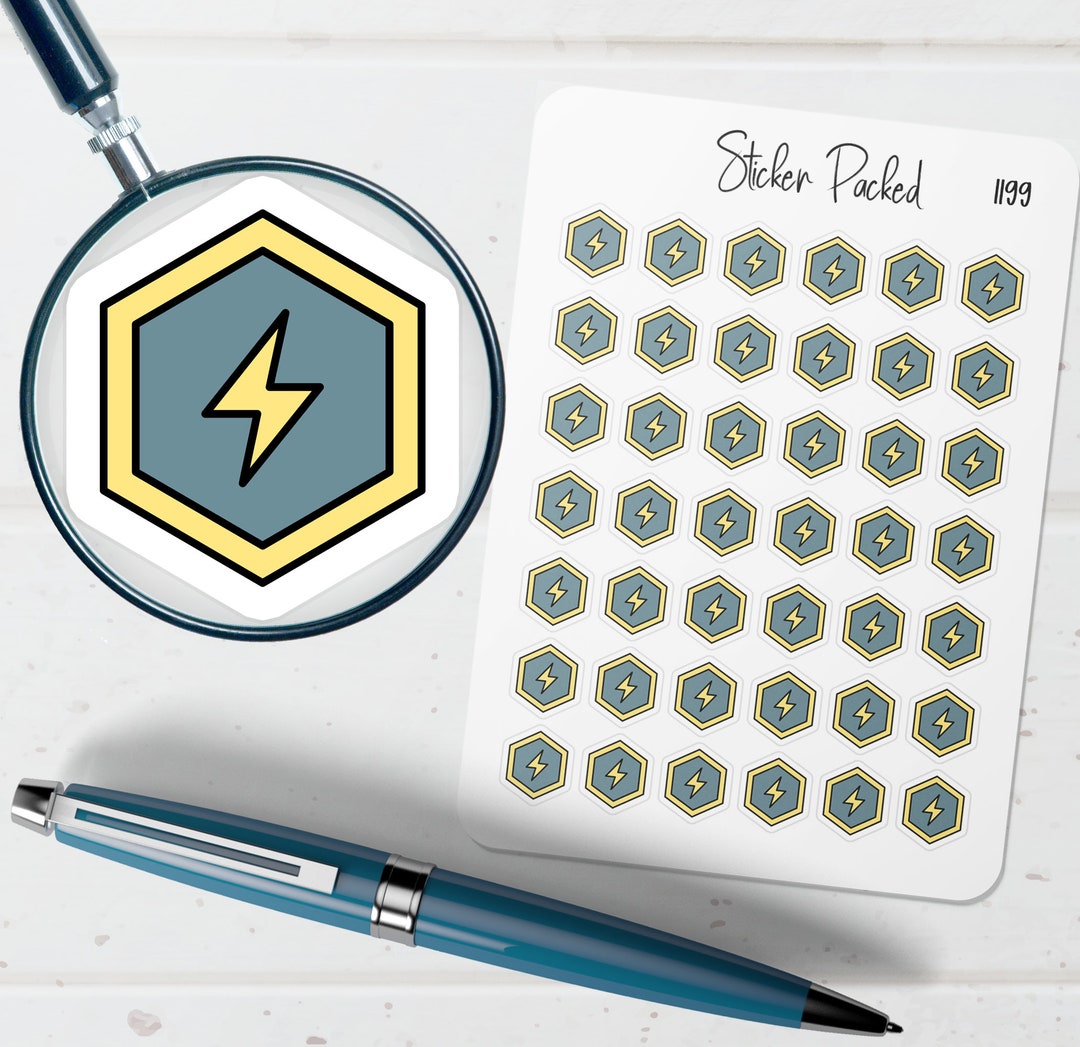 Power Planner Sticker Power Icon Sticker Power Sticker - Etsy