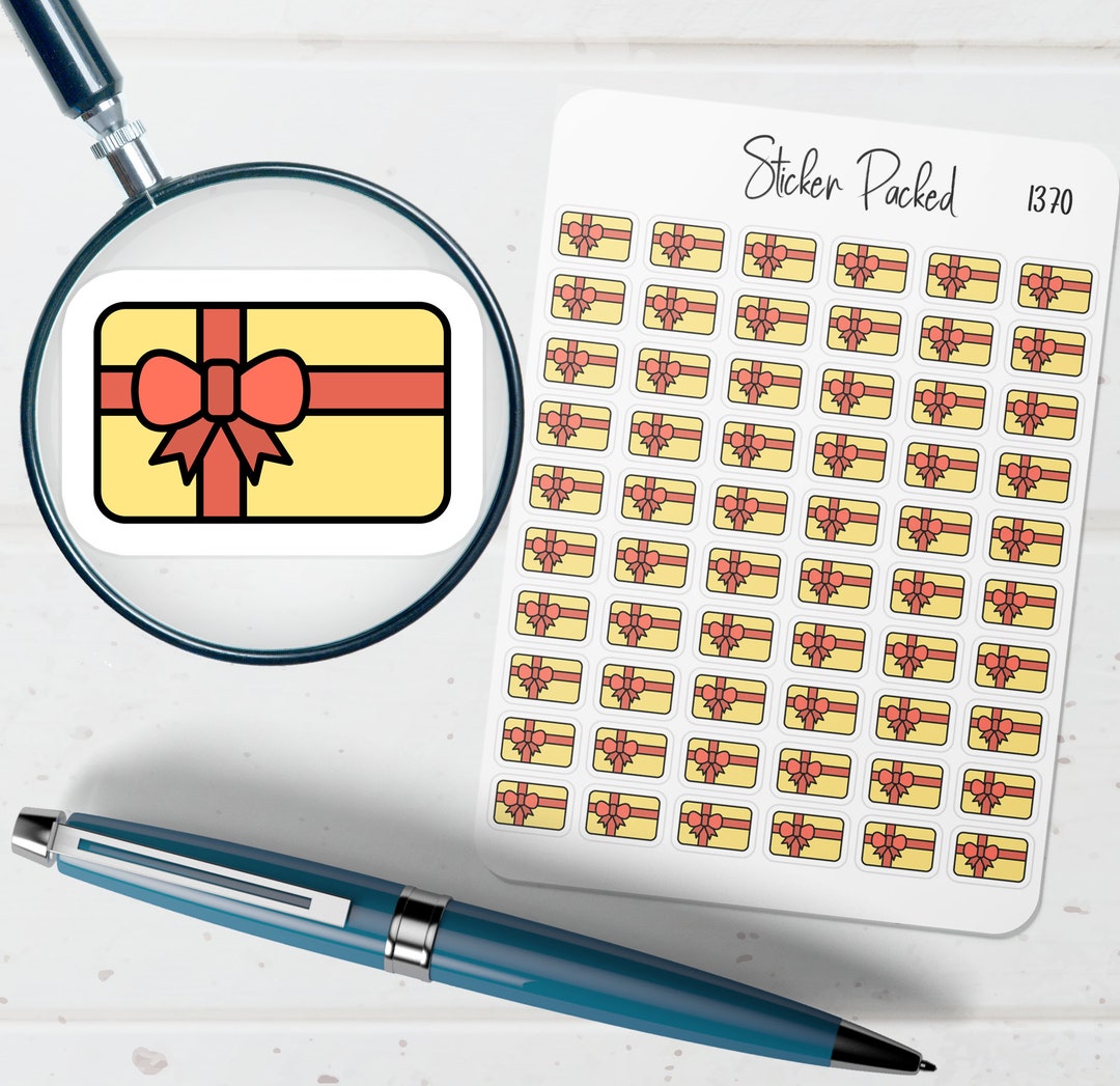 Gift Card Planner Sticker Gift Card Icon Sticker Gift Card Sticker - Etsy