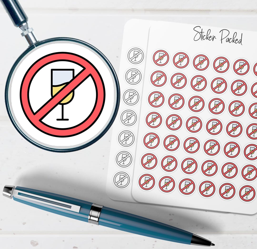 No Drinking Planner Sticker No Drinking Icon Sticker No Drinking ...