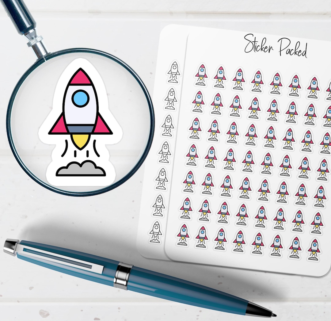 Rocket Launch Planner Sticker Rocket Launch Icon Sticker Rocket Launch ...