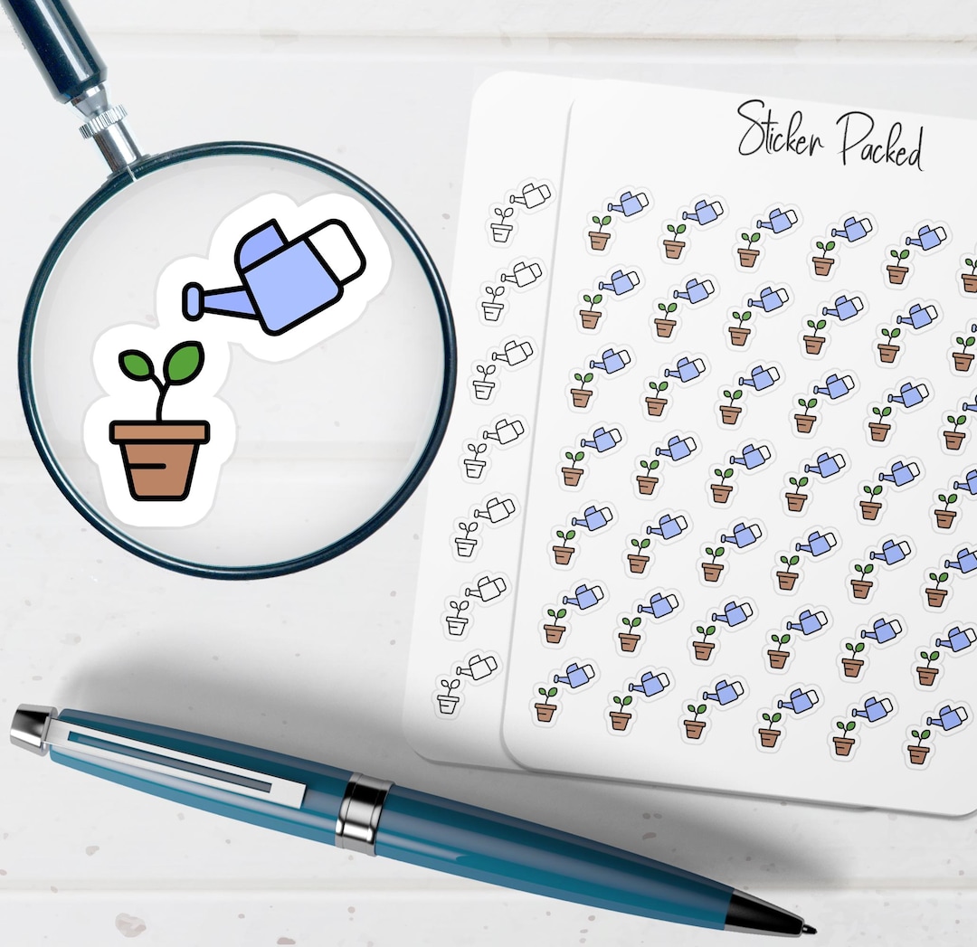 Watering Plants Planner Sticker Watering Plants Icon Sticker Watering ...