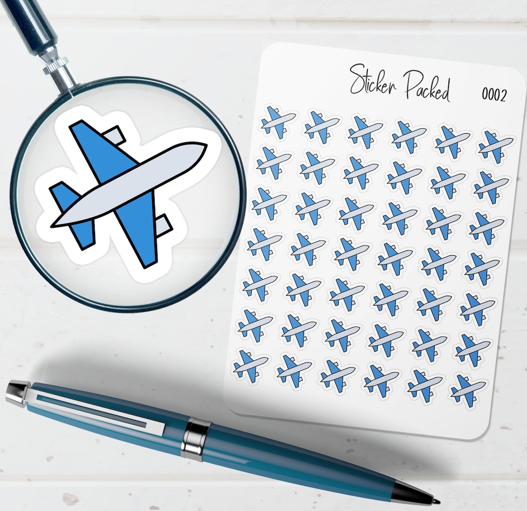 Airplane Planner Stickers Travel Planner Stickers Plane Stickers for ...