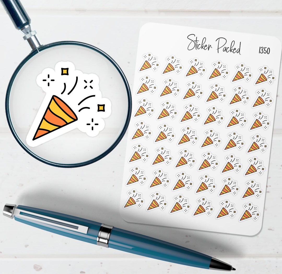 Confetti Cannon Planner Sticker Confetti Cannon Icon Sticker Confetti ...