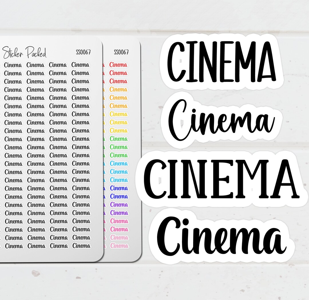 Cinema Planner Sticker Cinema Script Sticker Cinema Word Sticker Cinema ...