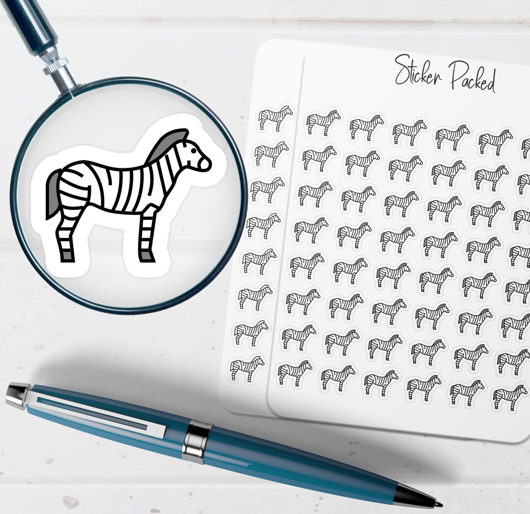 Zebra Planner Sticker Zebra Icon Sticker Zebra Sticker - Etsy