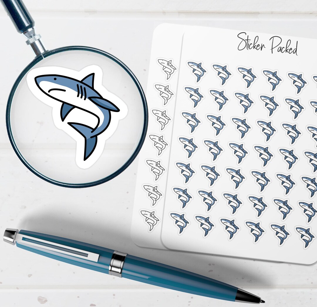 Shark Planner Sticker Shark Icon Sticker Shark Sticker - Etsy