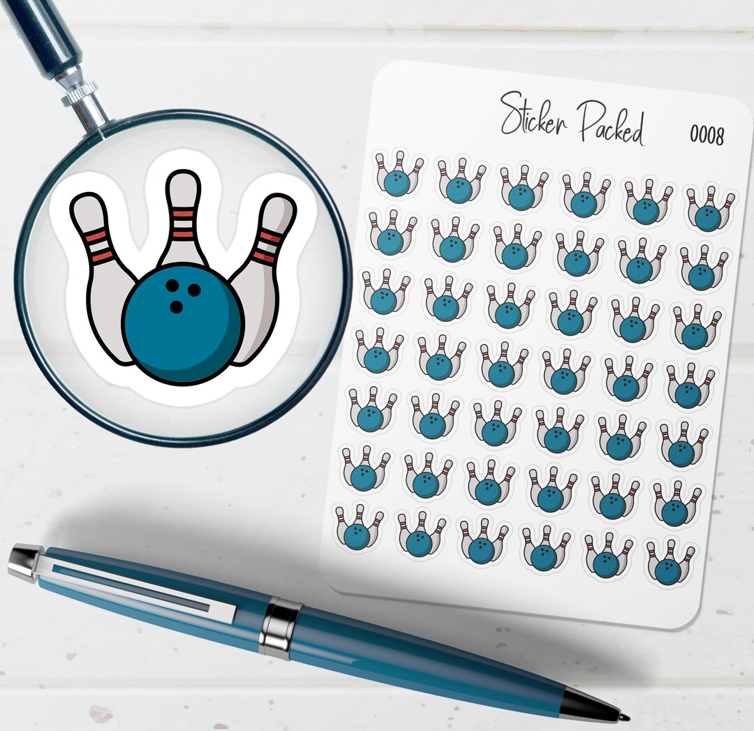 Bowling Planner Stickers Bowling Pin Planner Stickers Bowling Ball ...