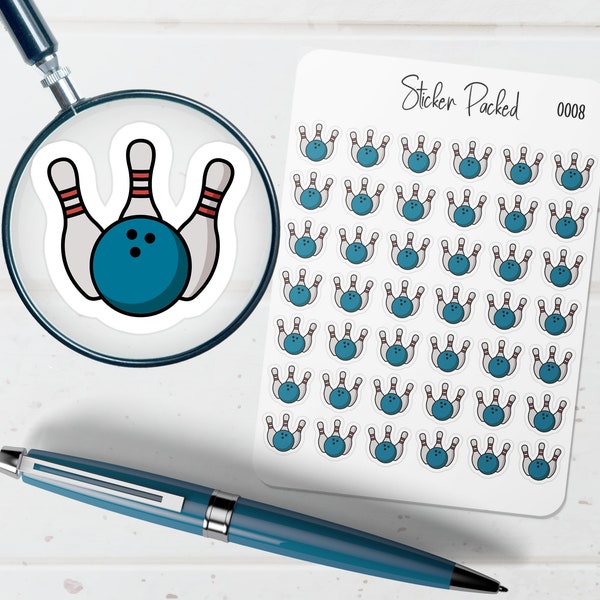 Bowling Sticker - Etsy