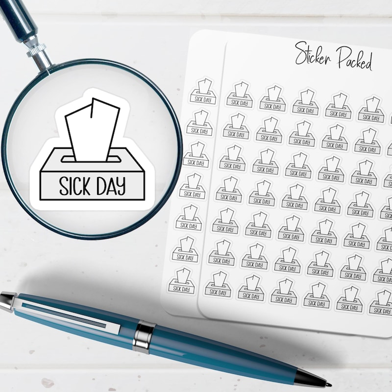 Sick Sticker for Journal - Etsy