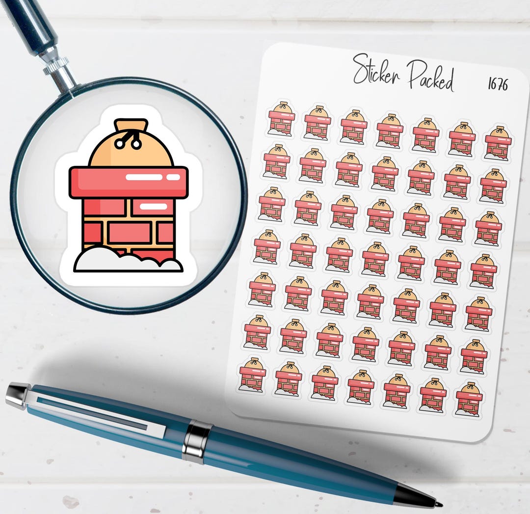 Chimney Santa Bag Planner Sticker Chimney Santa Bag Icon Sticker ...