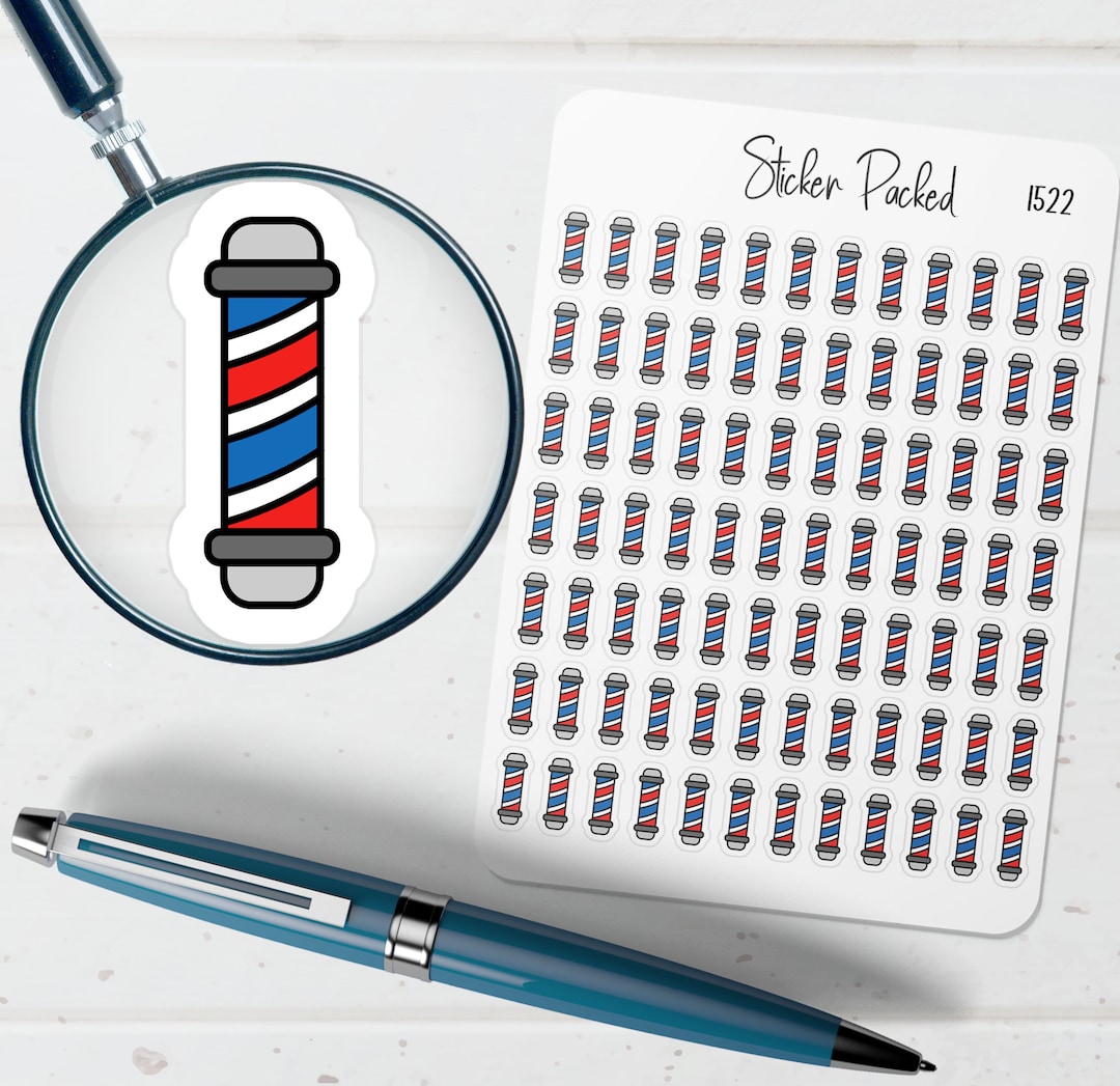 Barber Pole Planner Sticker Barber Pole Icon Sticker Barber Pole ...