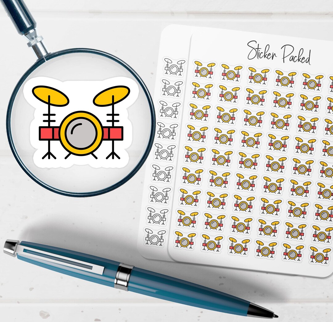 Drums Planner Sticker Drums Icon Sticker Drums Sticker - Etsy