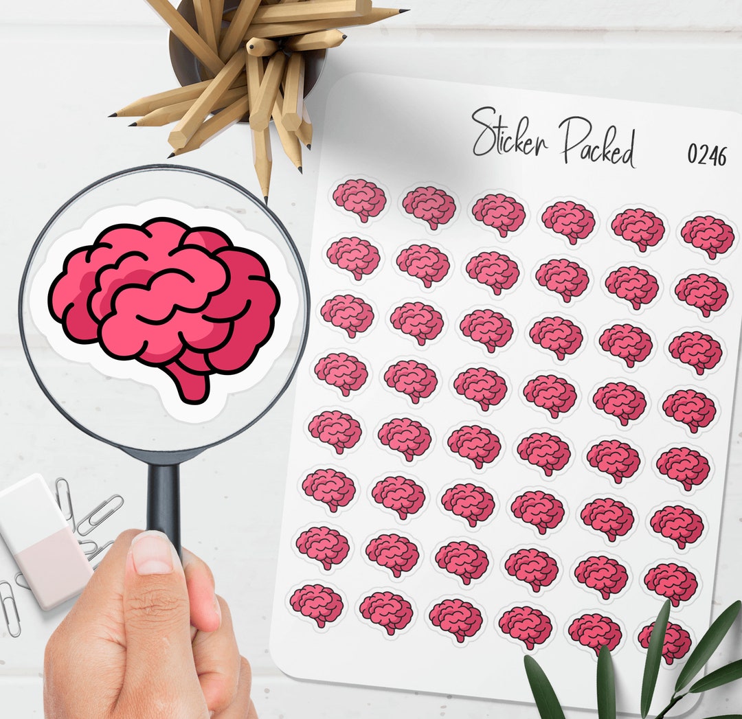 Brain Planner Sticker Brain Icon Sticker Brain Sticker - Etsy