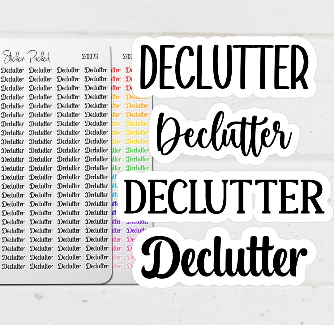 Declutter Planner Sticker Declutter Script Sticker Declutter Word ...