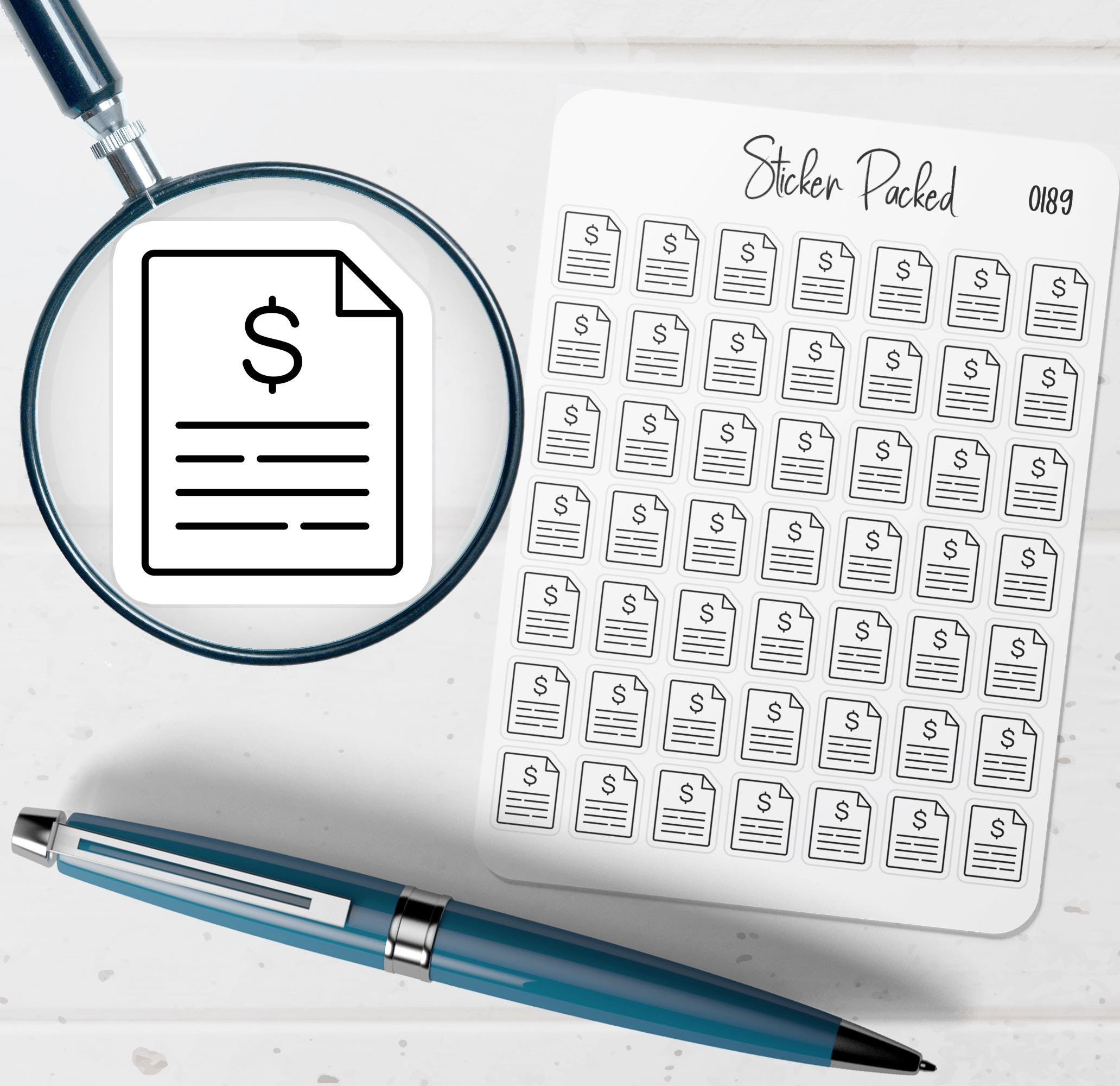 Invoice Planner Sticker Invoice Icon Sticker Invoice Sticker - Etsy