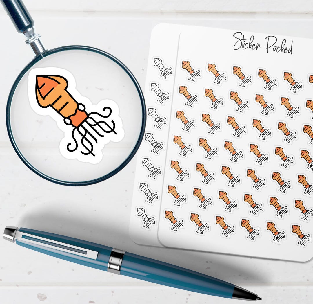 Squid Planner Sticker Squid Icon Sticker Squid Sticker - Etsy
