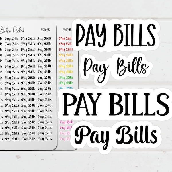 Bill Pay Stickers - Etsy