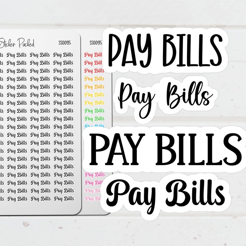 Bill Pay Stickers - Etsy