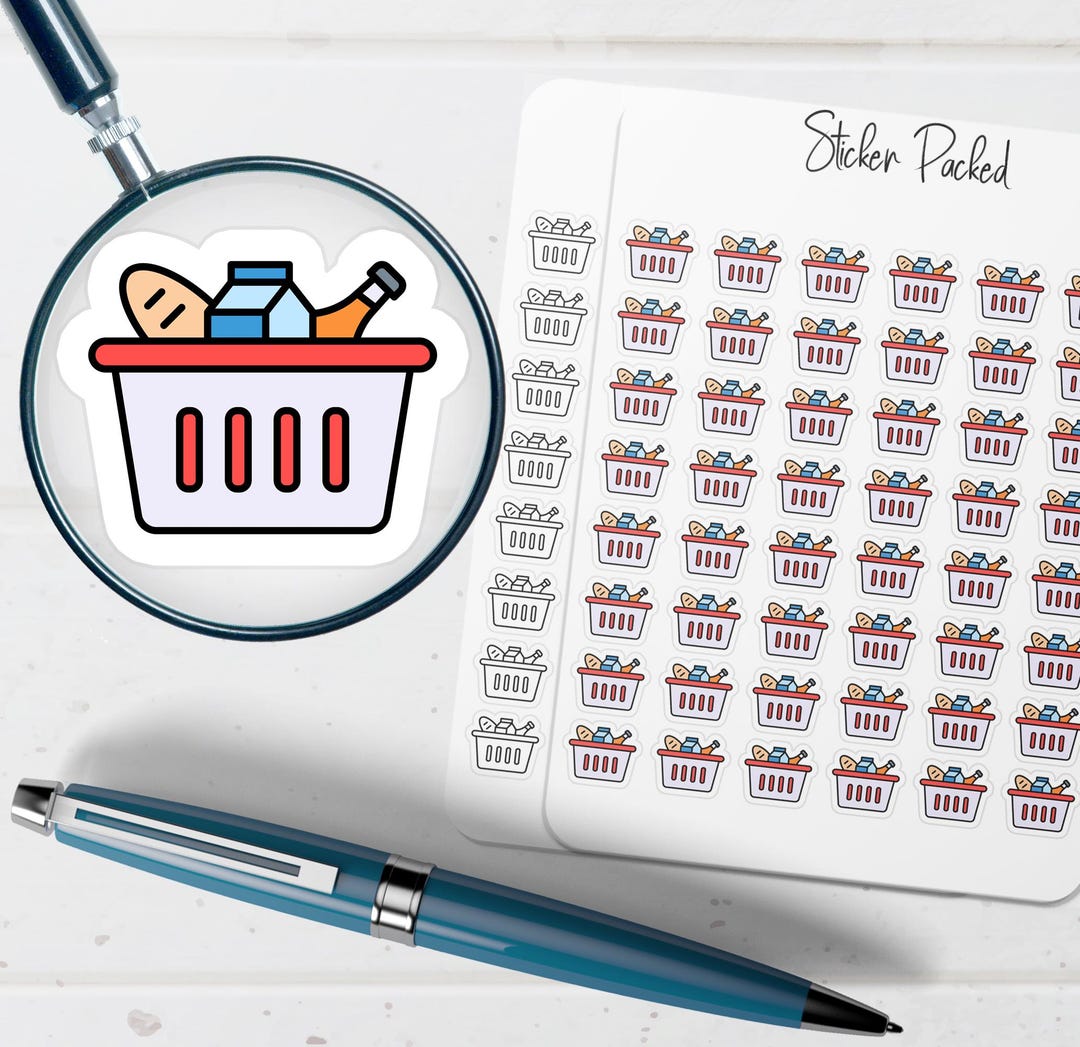 Grocery Planner Sticker Grocery Icon Sticker Grocery Sticker - Etsy