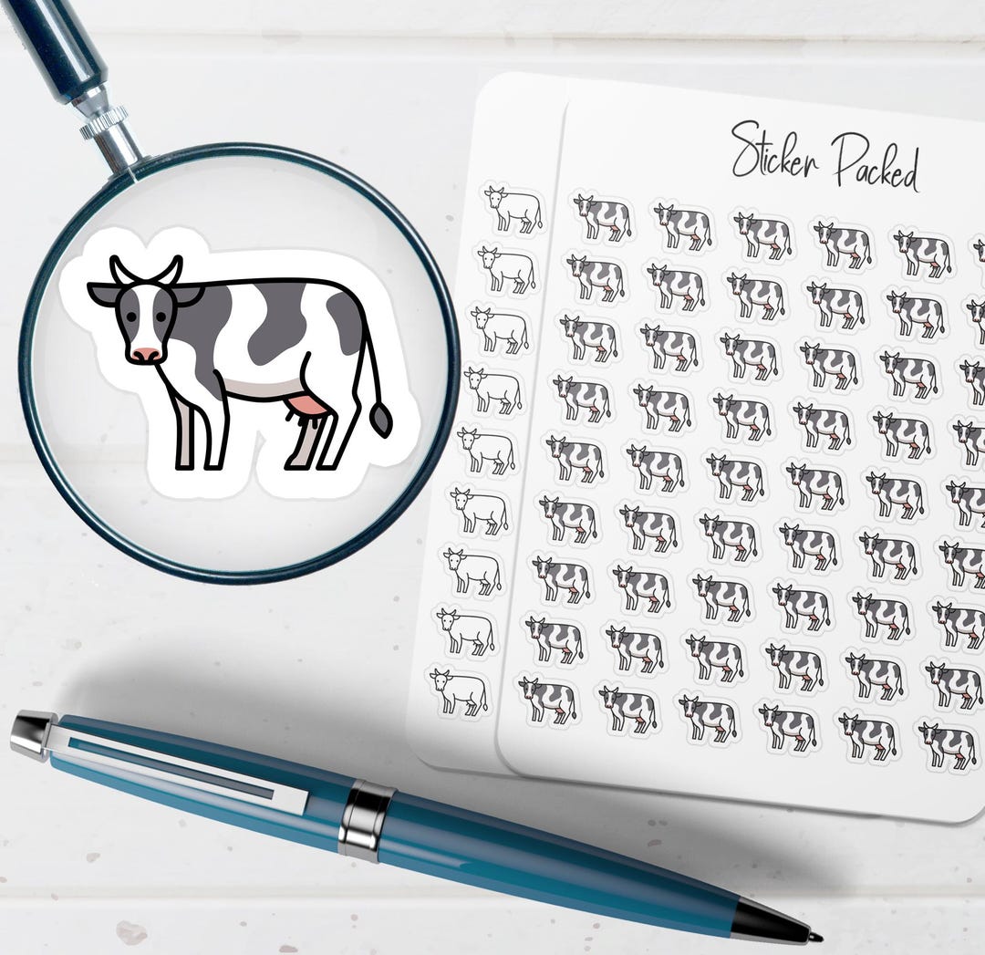 Cow Planner Sticker Cow Icon Sticker Cow Sticker - Etsy