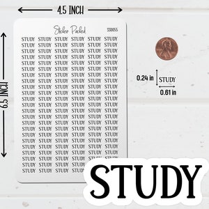 Study Planner Sticker Study Script Sticker Study Word Sticker Study ...