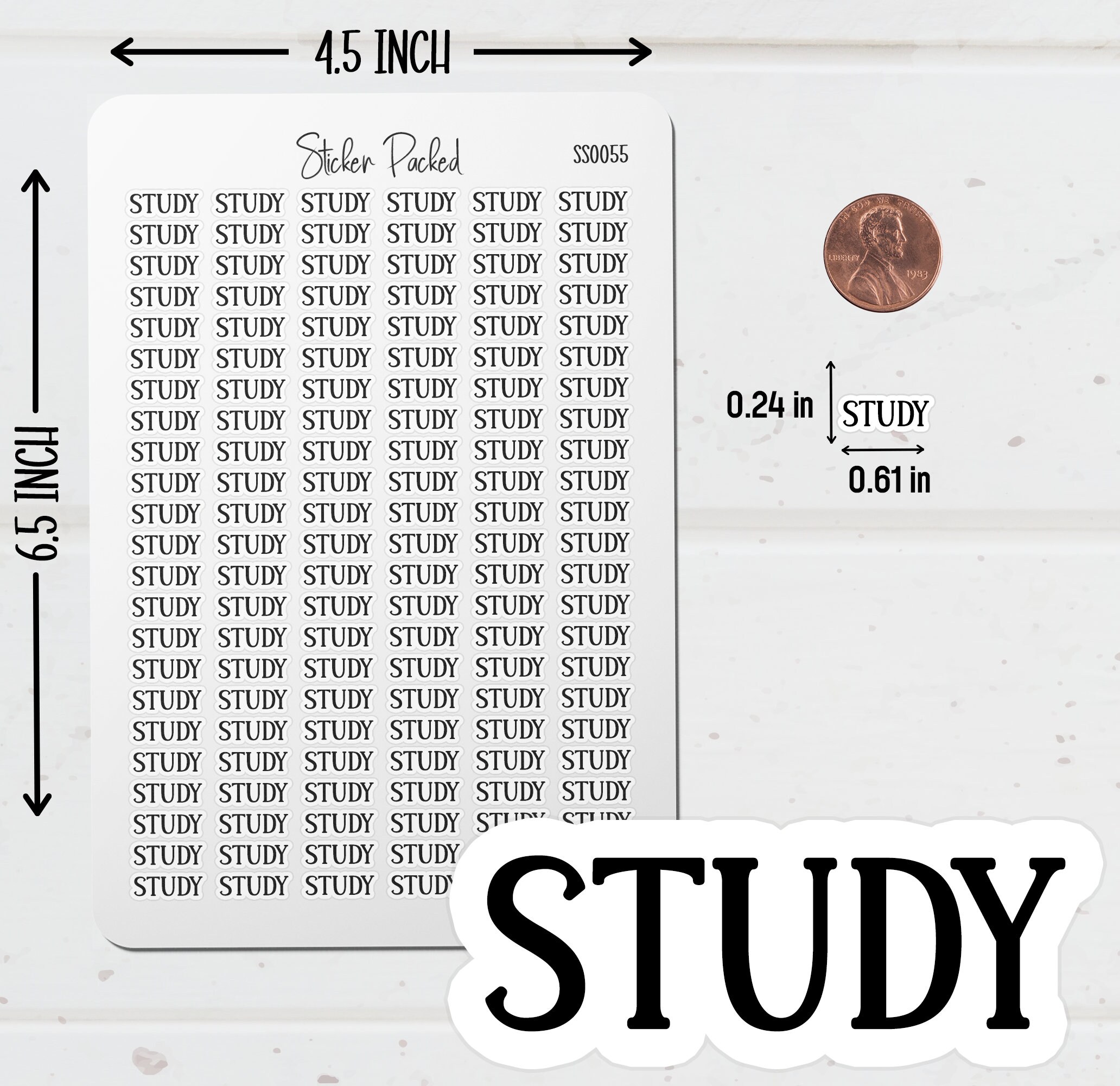 Study Planner Sticker Study Script Sticker Study Word Sticker Study ...
