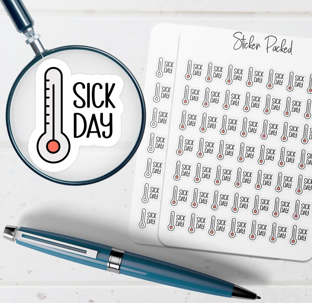Sick Day Therometer Planner Sticker Sick Day Therometer Icon Sticker ...