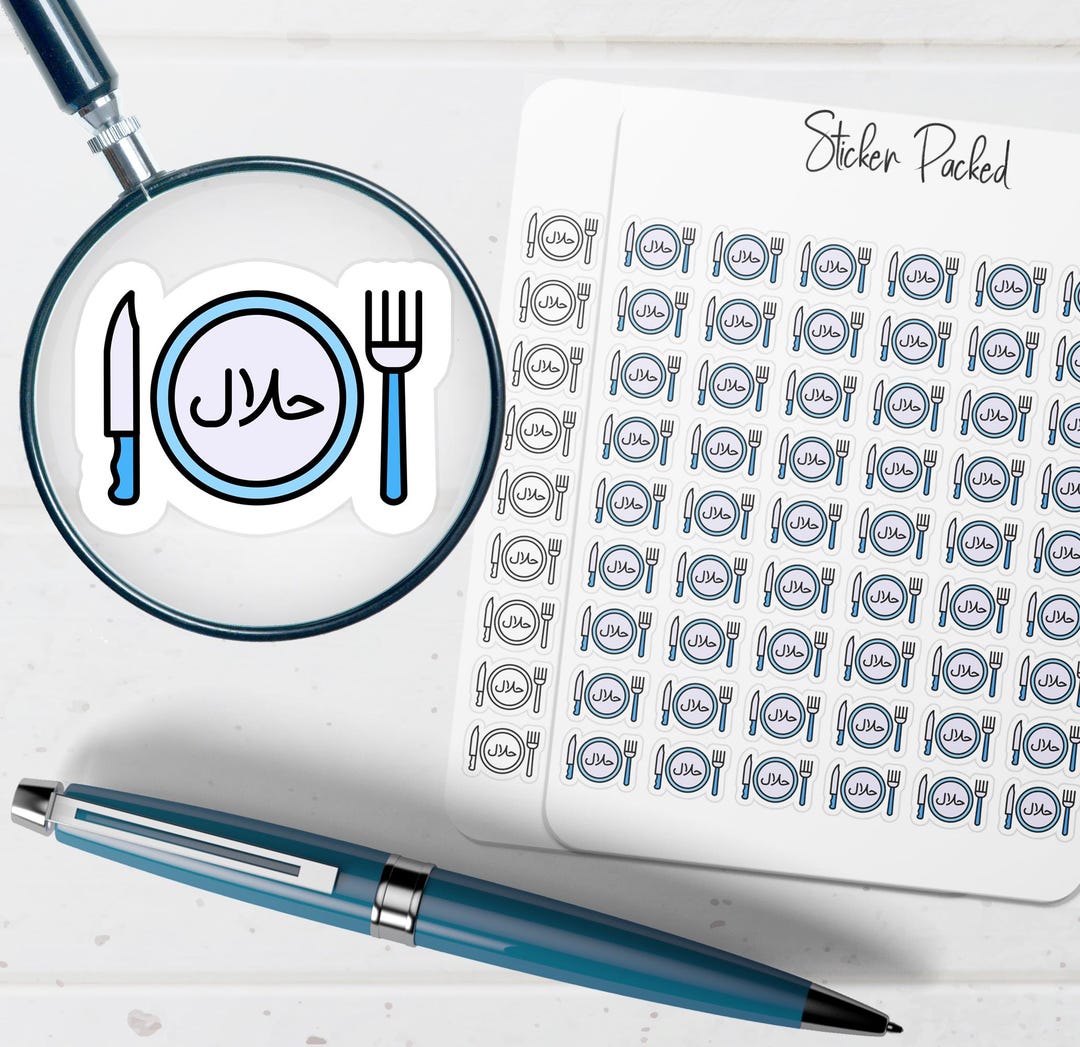 Halal Food Planner Sticker Halal Food Icon Sticker Halal Food Sticker ...