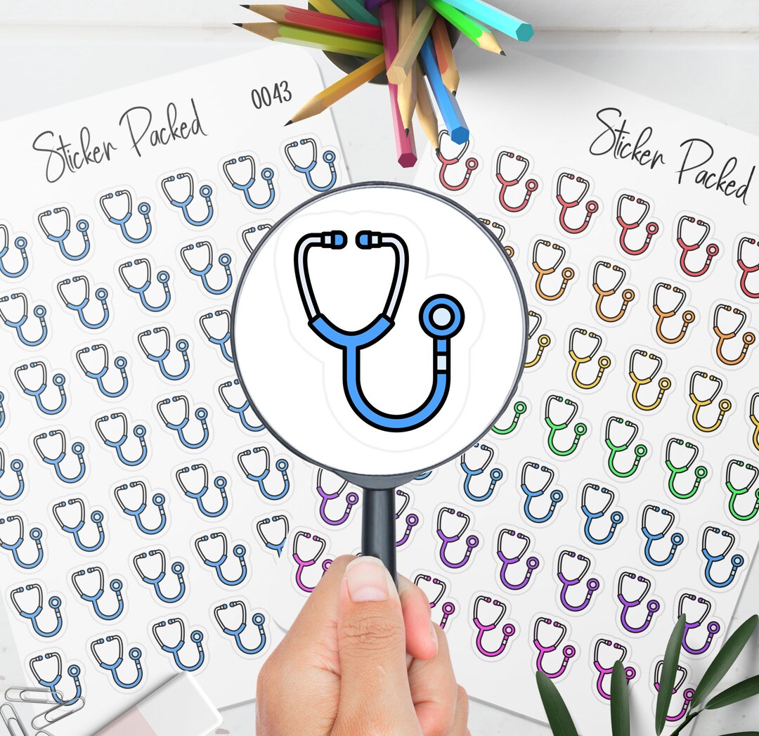 Stethoscope Planner Stickers Doctor Planner Stickers Medical Stickers ...