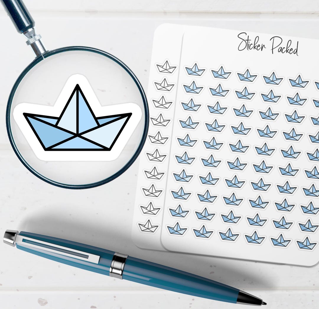 Paper Boat Planner Sticker Paper Boat Icon Sticker Paper Boat Sticker ...