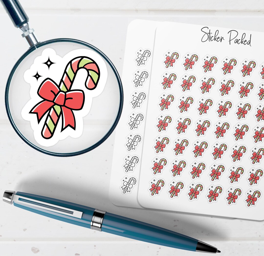 Christmas Candy Cane Planner Sticker Christmas Candy Cane Icon Sticker ...