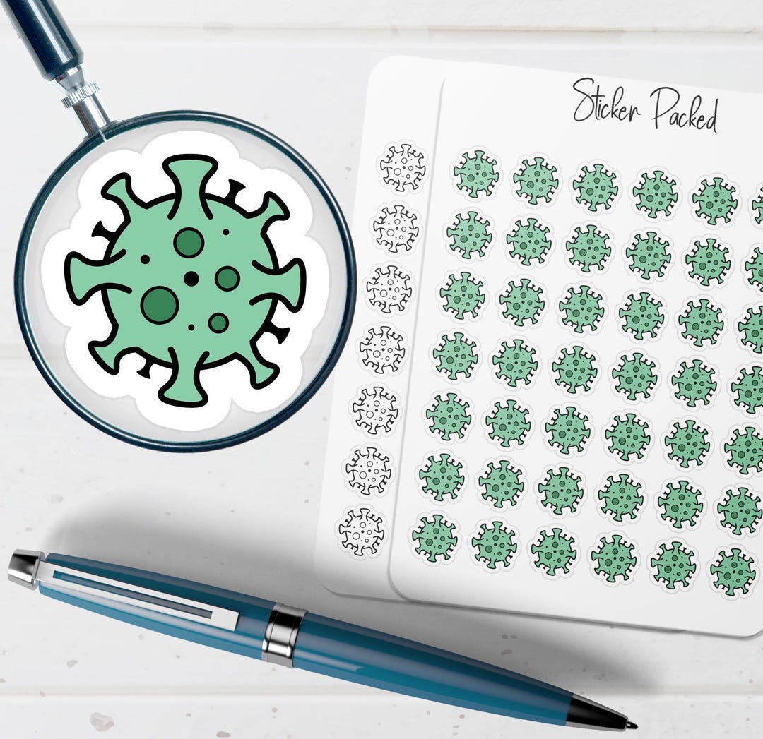 Virus Planner Sticker Virus Icon Sticker Virus Sticker - Etsy