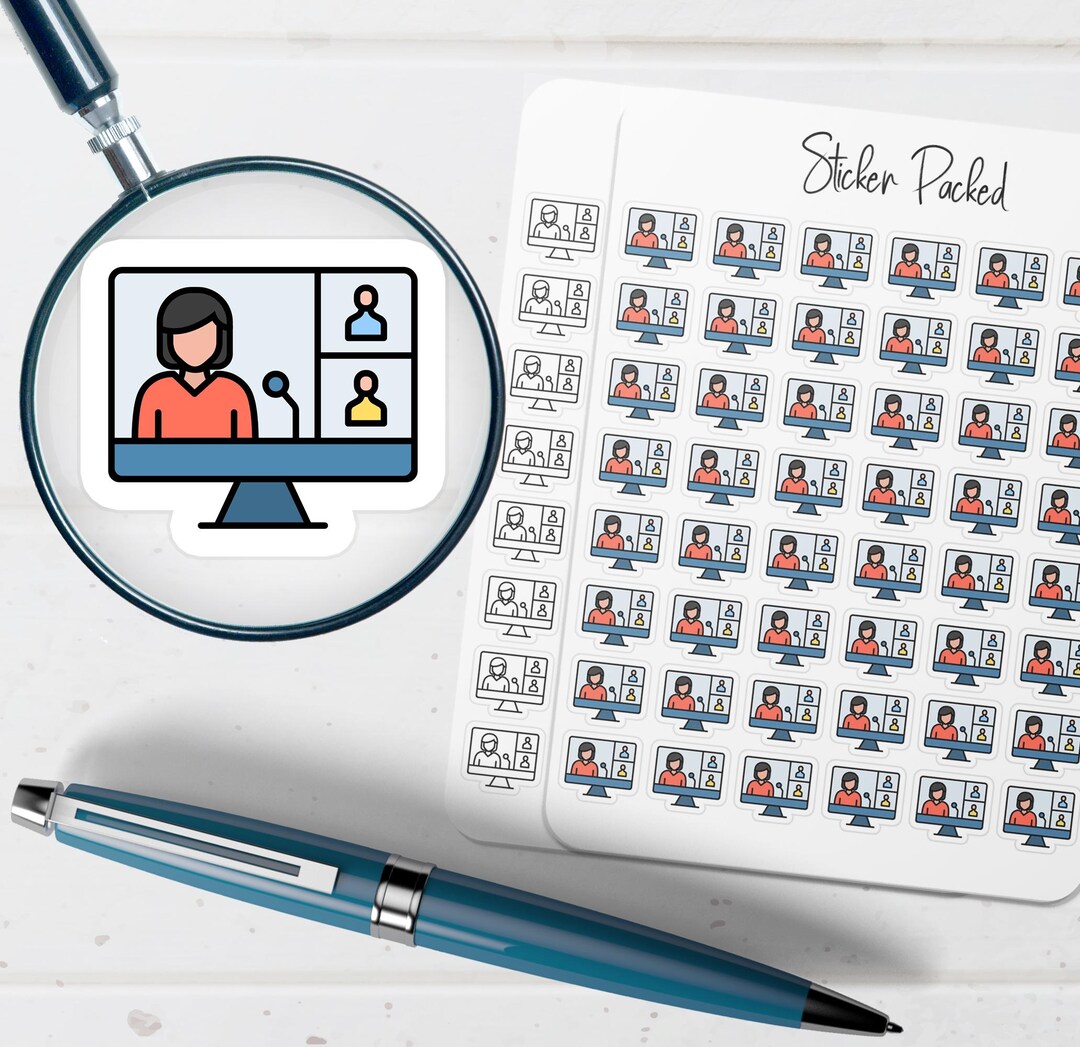 Video Conference Planner Sticker Video Conference Icon Sticker Video ...