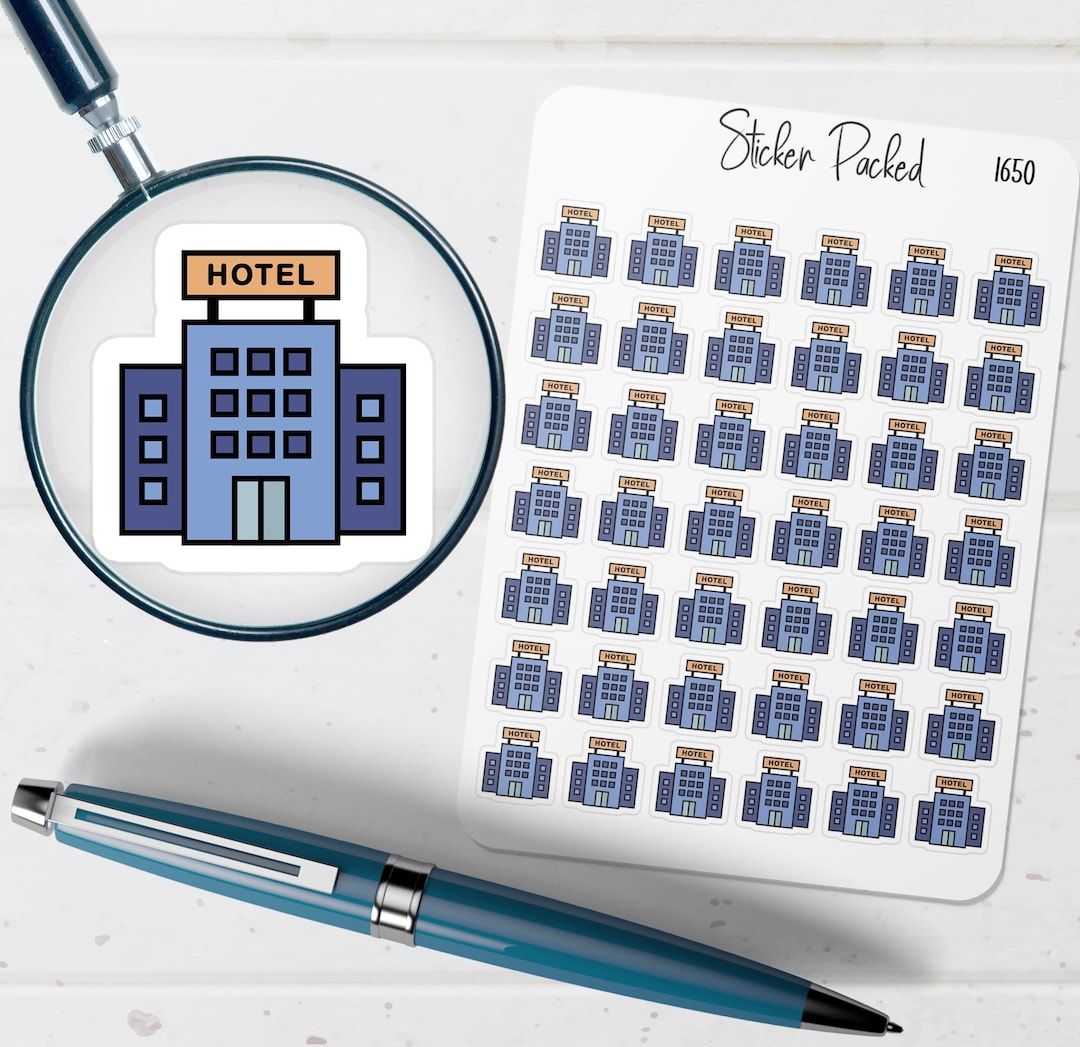 Hotel Planner Sticker Hotel Icon Sticker Hotel Sticker - Etsy